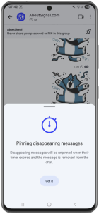 Signal introduces Pinned messages