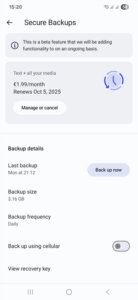 Signal Secure Backups now available